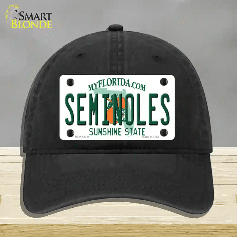 Seminoles Novelty License Plate Hat Unconstructed Cotton Black ...