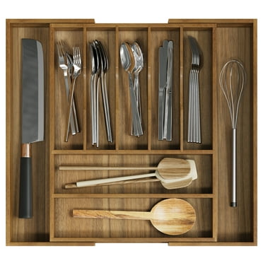 ZWILLING Bamboo Flatware Storage Tray, Wood Silverware Drawer Organizer ...