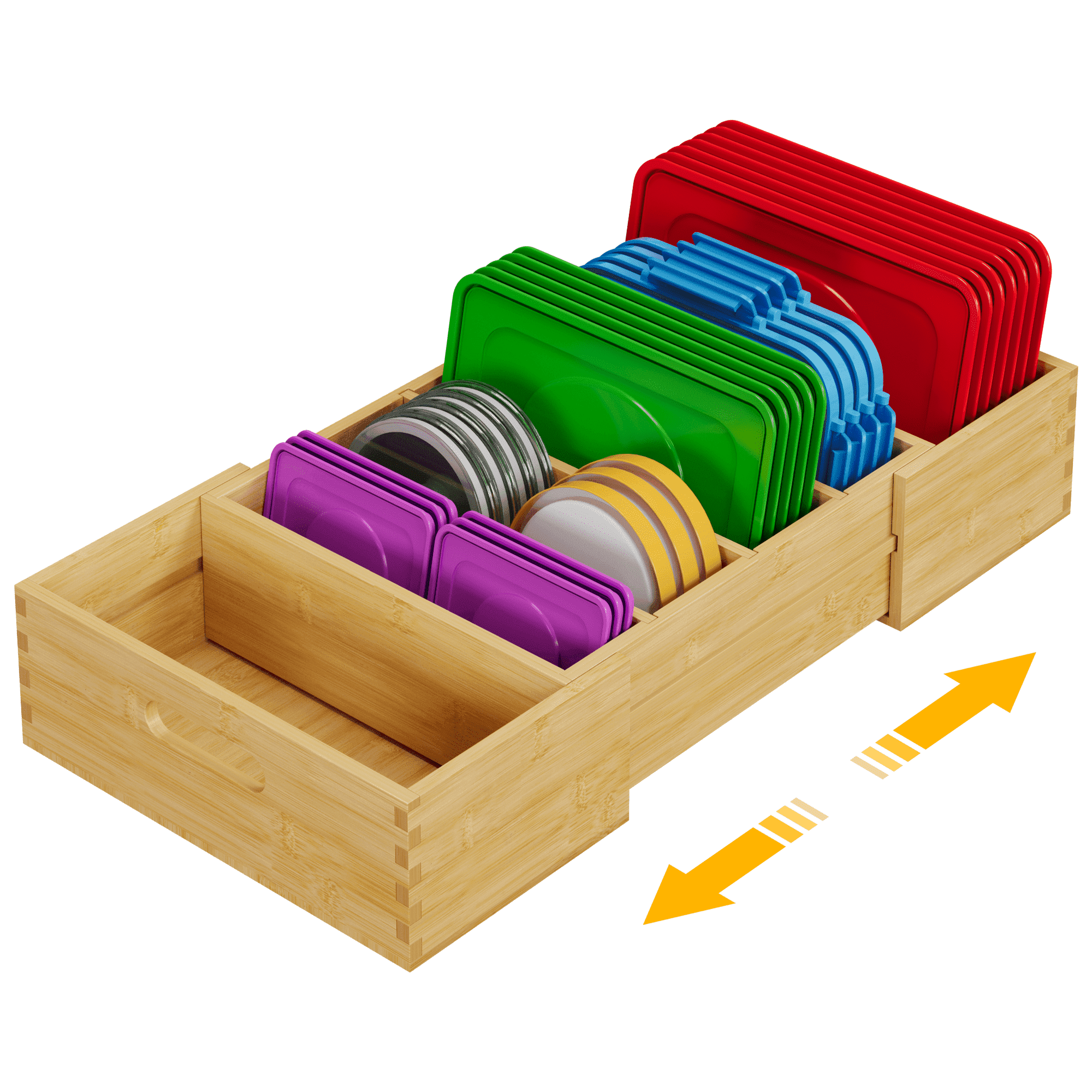 Semiocthome Drawer Organizer Bamboo Expandable Lid Organizer with 3 ...