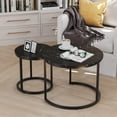 Semiocthome Modern Nesting Coffee Table Set of 2, Living Room, Black ...