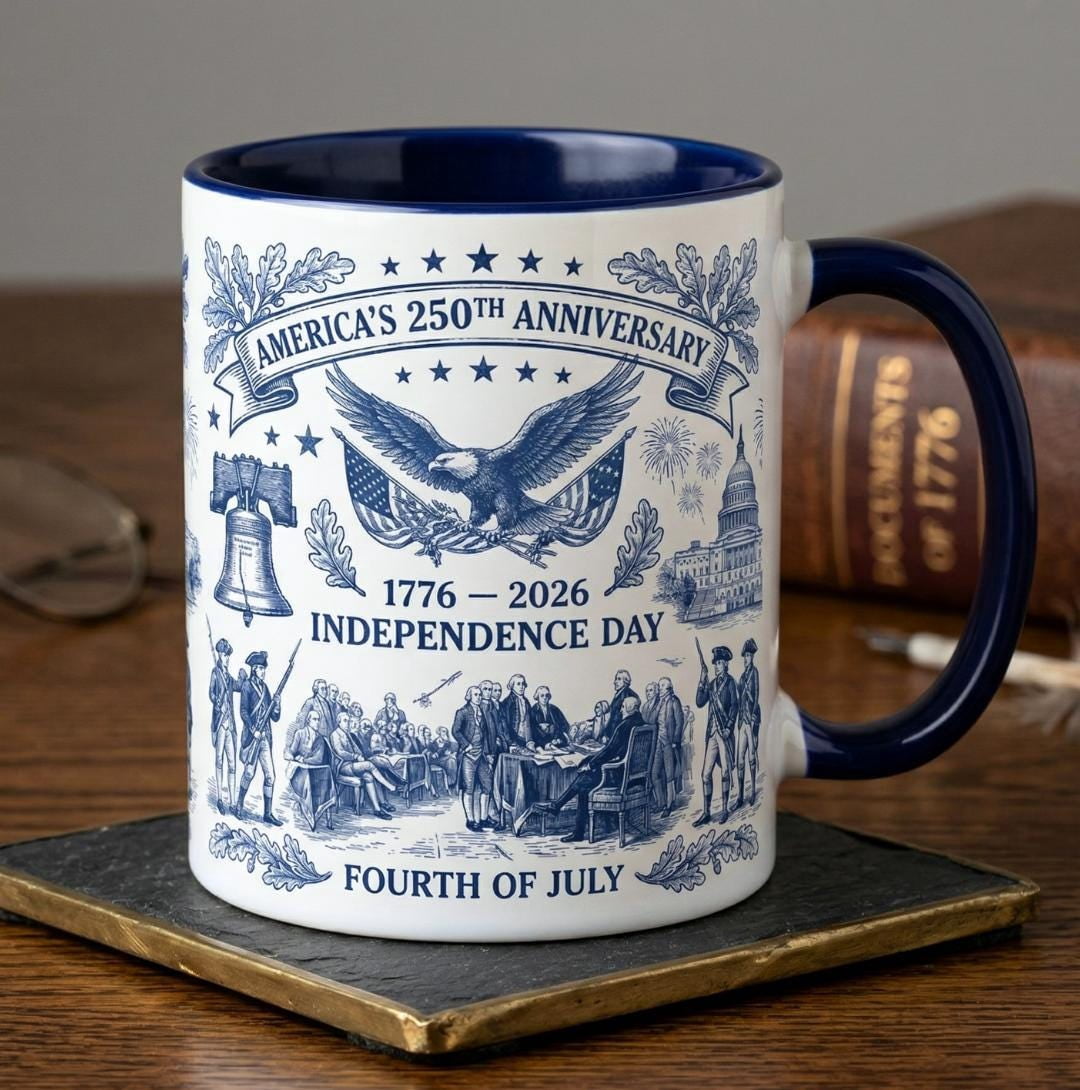 Semiquincentennial 1776-2026 Anniversary Accent Mug, America's 250th ...