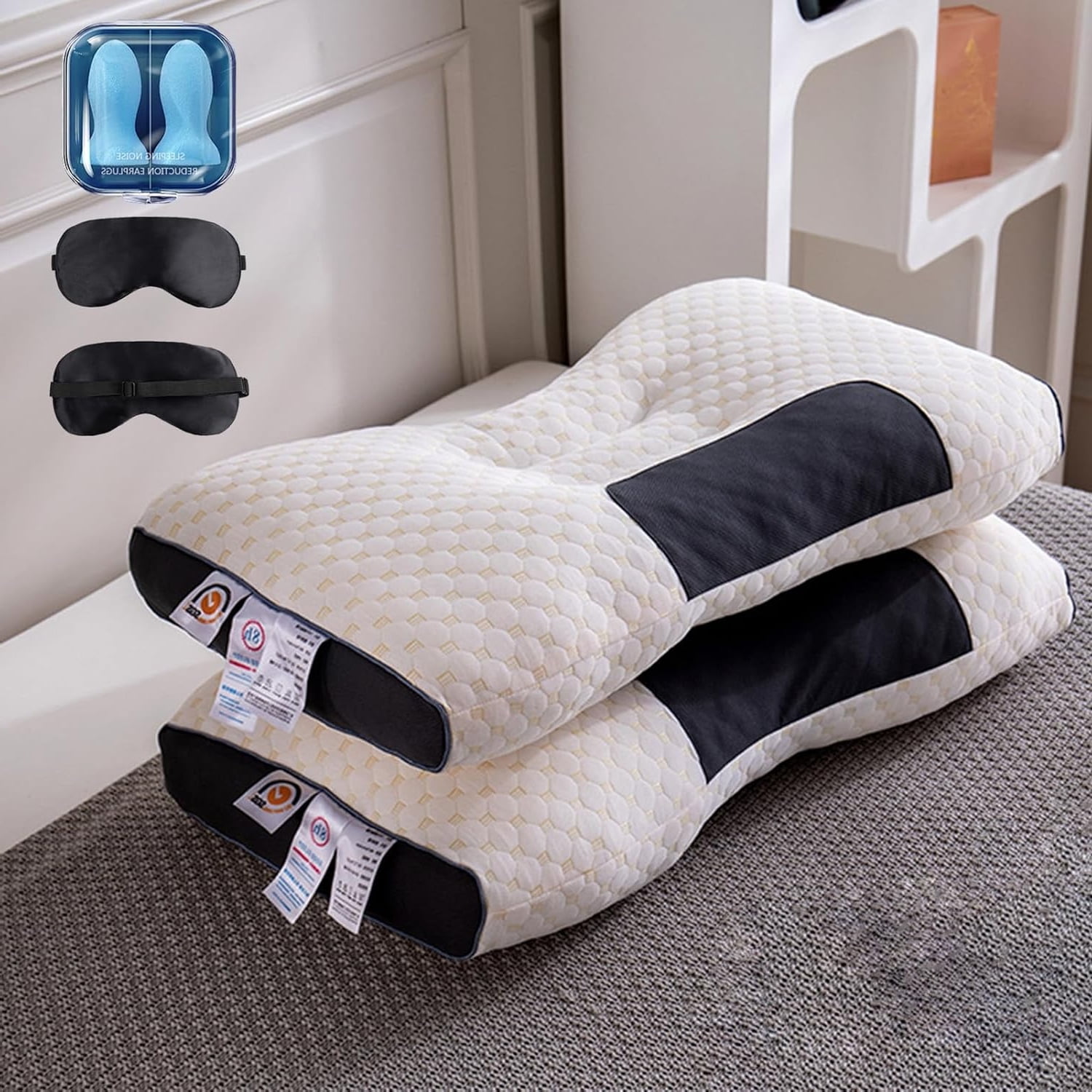 Sempai Cervical Breathable Fabric Ergonomic Contoured Neck Pillow ...