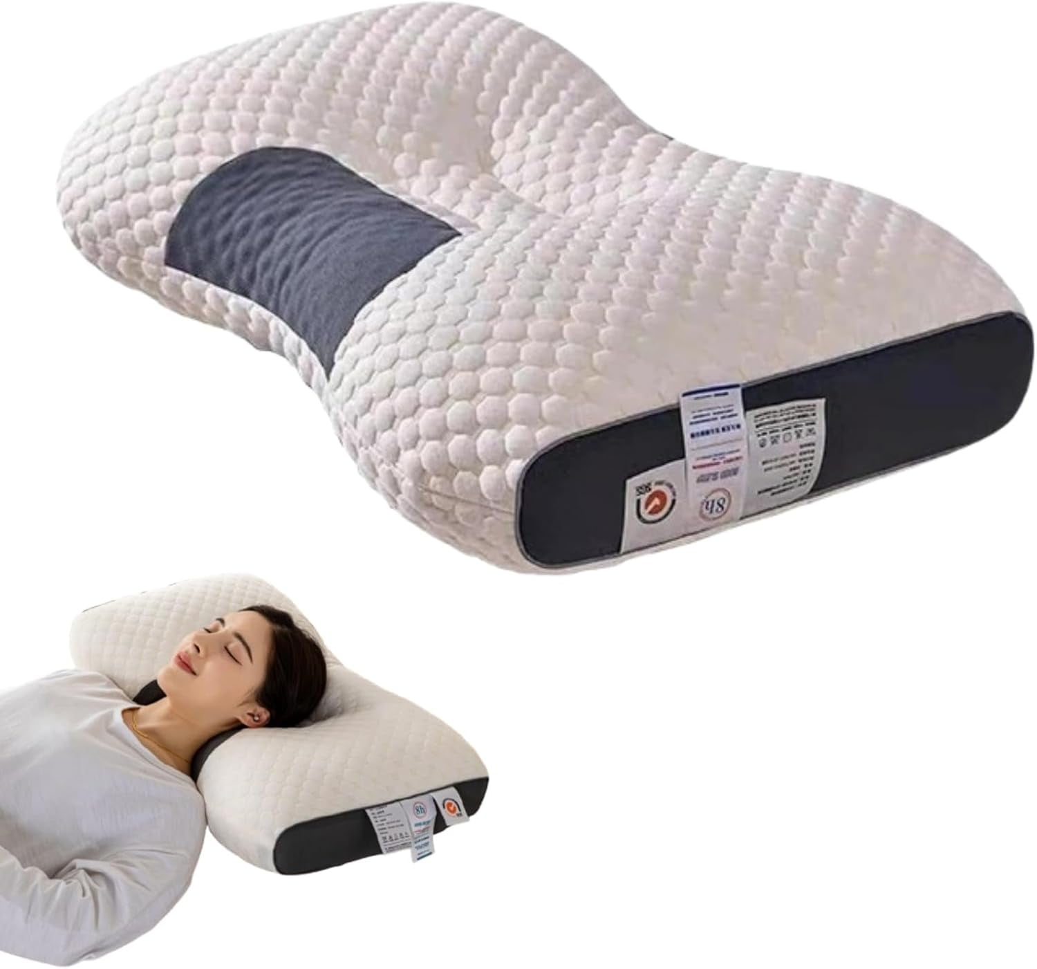 Sempai Cervical Breathable Fabric Ergonomic Contoured Neck Pillow ...