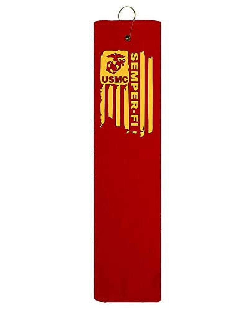 Semper Fi USMC Distressed Flag EGA Marine Corps Red Tri-fold Golf Towel ...