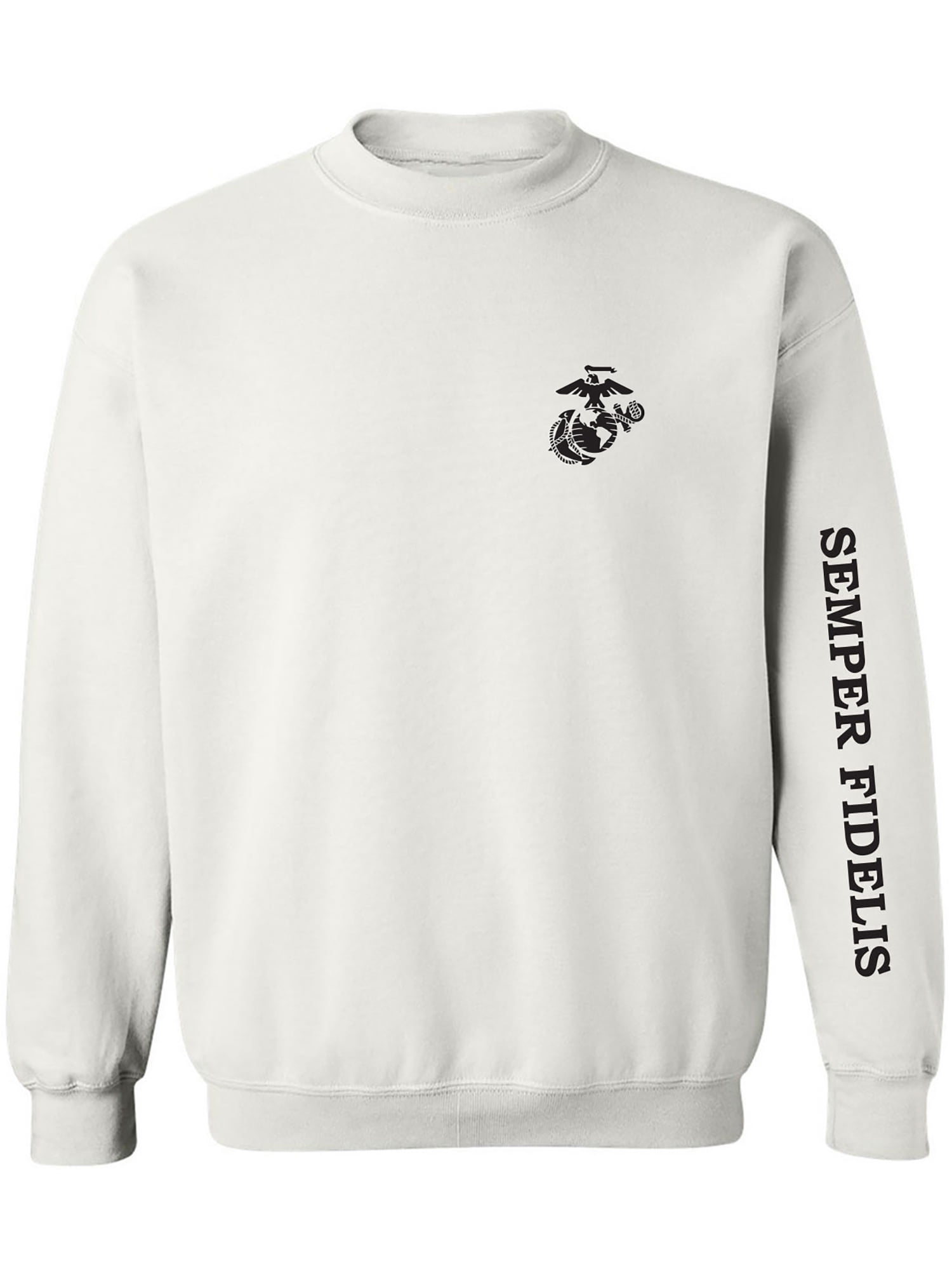 Semper Fidelis Black Sleeve Print Crewneck Sweatshirt - Walmart.com