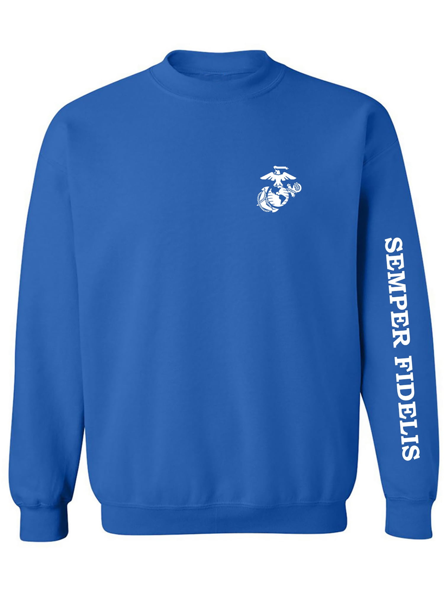 Semper Fidelis White Sleeve Print Crewneck Sweatshirt - Walmart.com