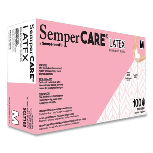 SemperCare Latex Examination Gloves, Cream, Medium, 100/Box, 10 Boxes/Carton - Walmart.com