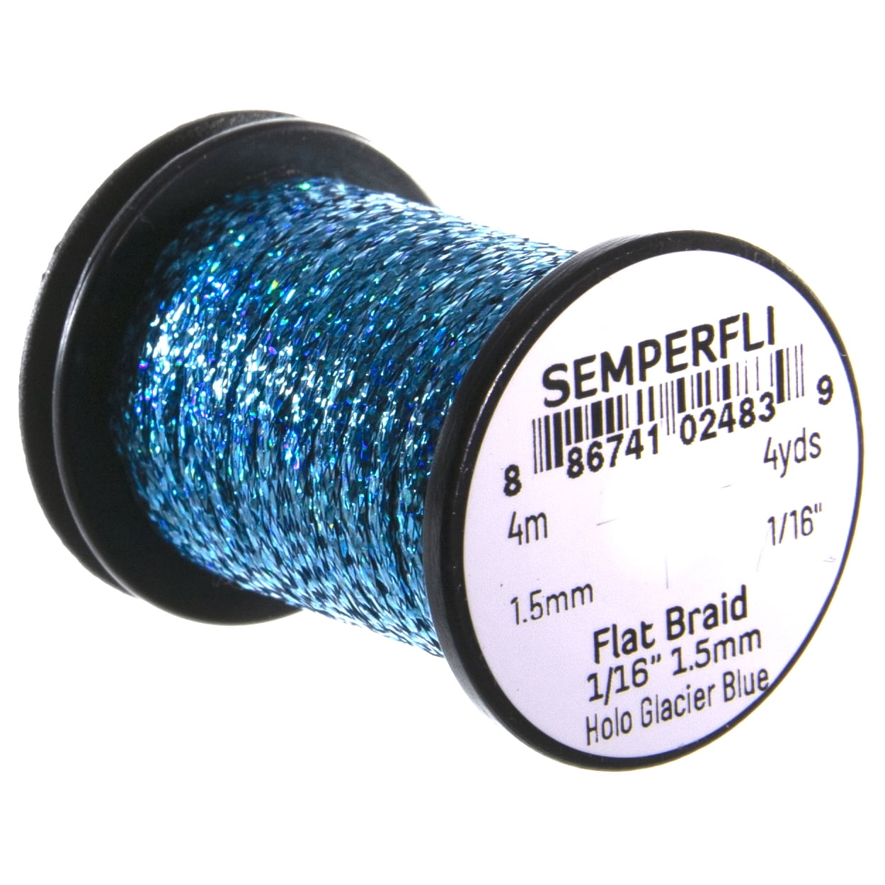 SemperFli Flat Braid 1.5mm 1/16" Holo Glacier Blue - Walmart.com