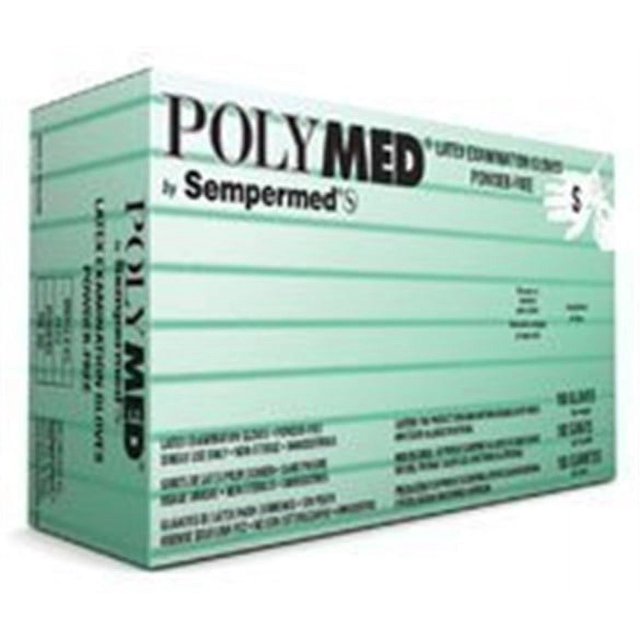 Sempermed Polymed Latex Powder-Free Exam Gloves, Small - Model PM102, Box of 100 - Walmart.com