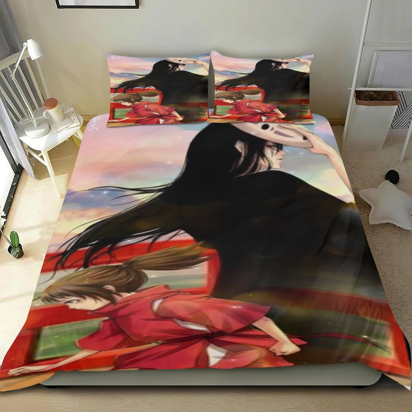 Sen to Chihiro no kamikakushi thin bedding set has an iconic print,One duvet cover and two ...