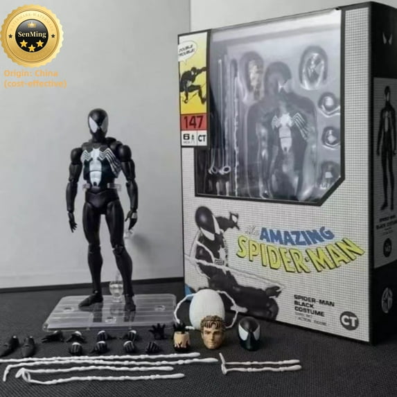 Sen Ming New CT Toys Mafex No.147 Black Costume Symbiote Spider Boy 6in Action Figure - Walmart.com