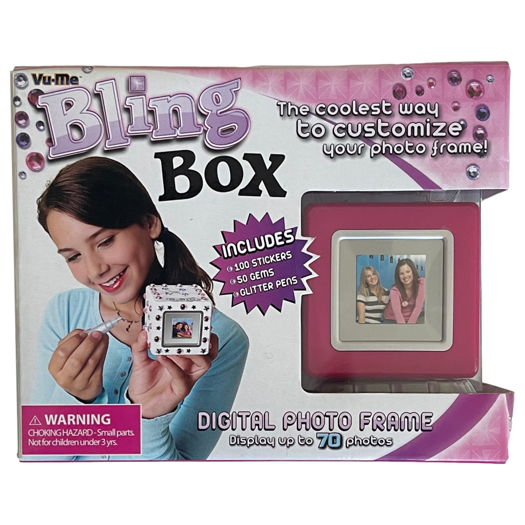 Senario Pink Bling Box Digital Photo Frame with 1.5" Screen, Holds 70 ...