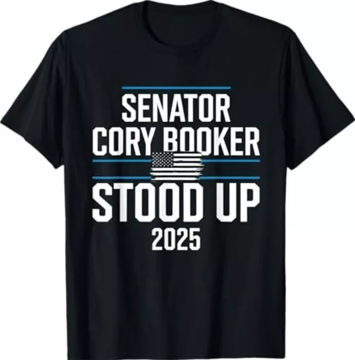 Senator Cory Booker Stood Up 2025 Filibuster Senate Saying T-Shirt ...