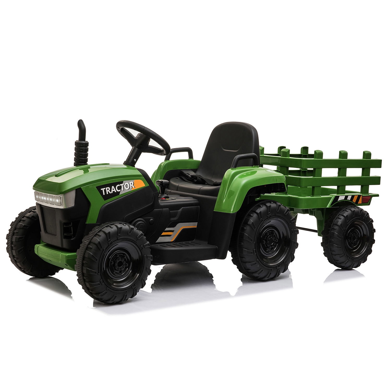 Senbabe 12V Battery-Powered Toy Tractor with Trailer and 35W Dual ...