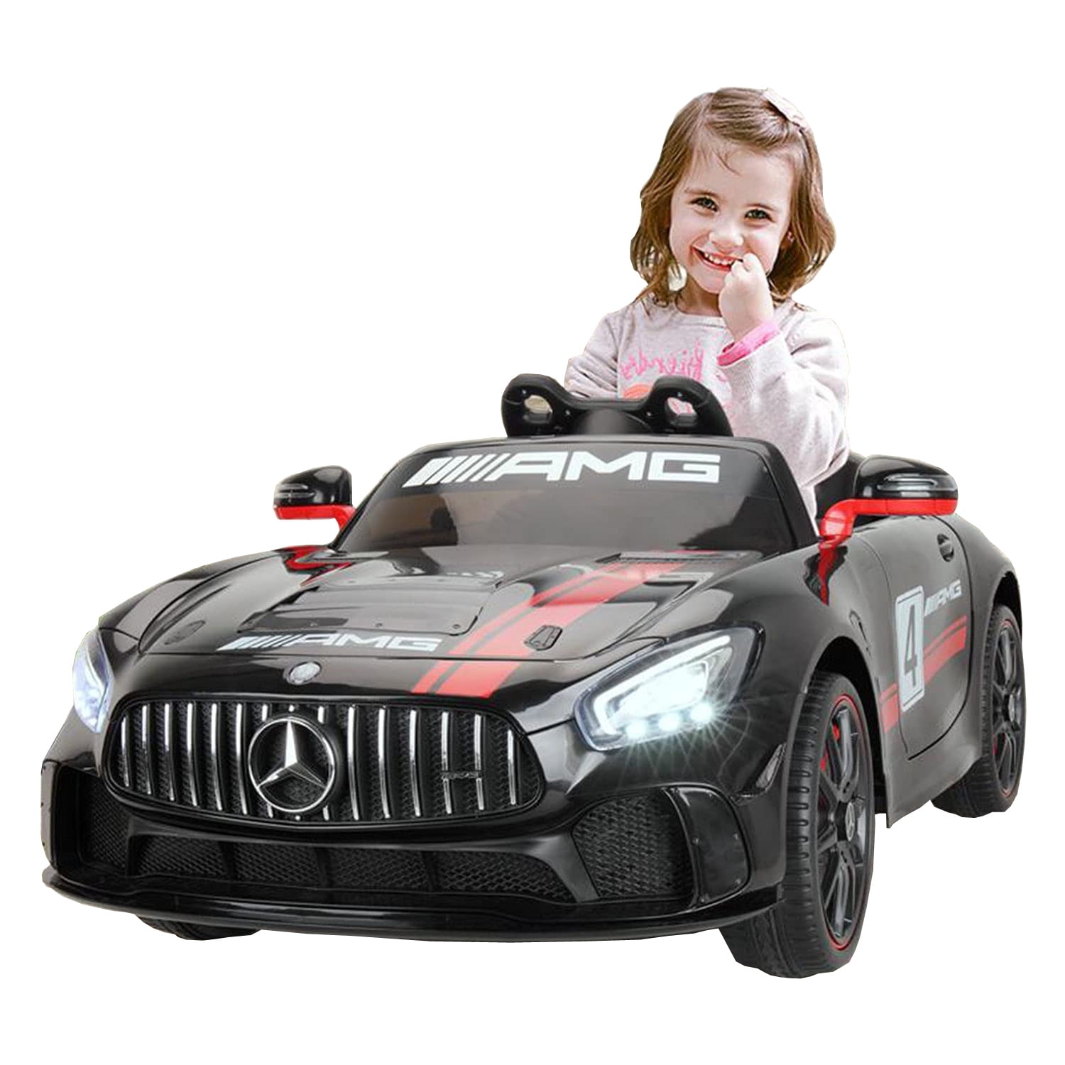 Senbabe 12V Electric Mercedes Benz GTR Vehicles, Kids Ride On Car w/ 2 ...