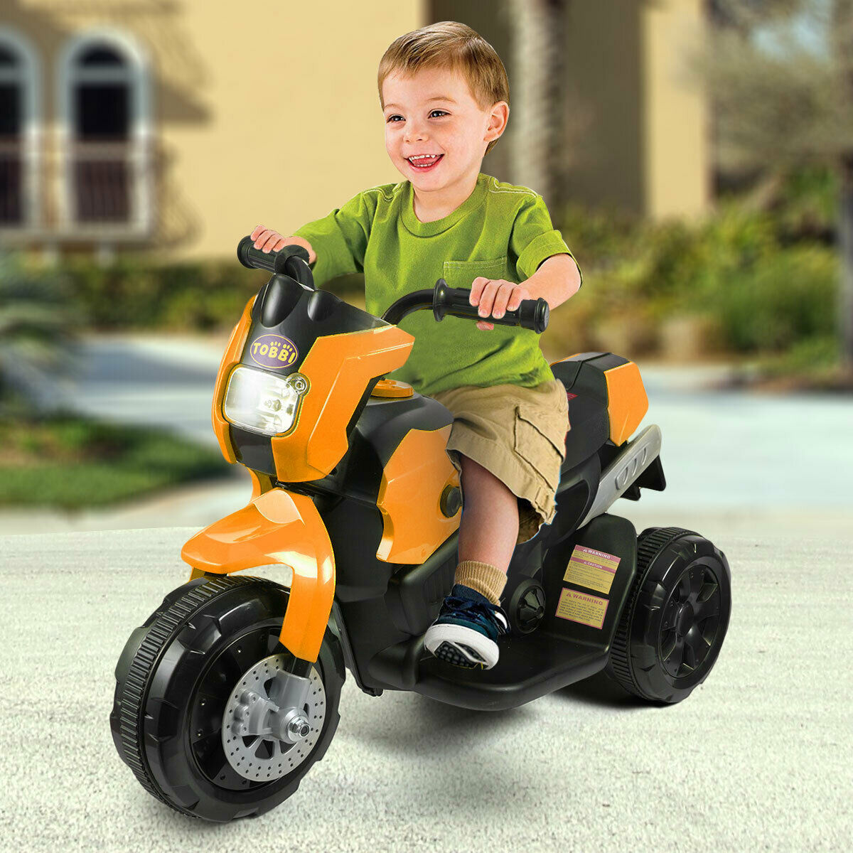 Senbabe 6V Kids Ride on Motorcycle, Battery Powered 3 Wheels Motorcycle ...