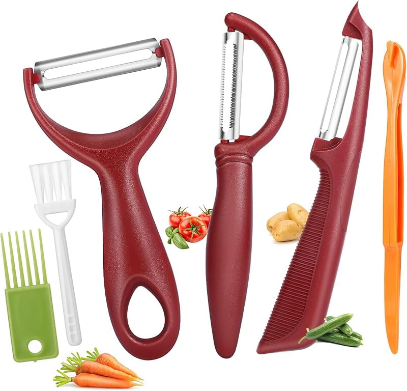 Senbowe Upgrade Potato Peeler for Kitchen, 6PCS Stainless Steel ...