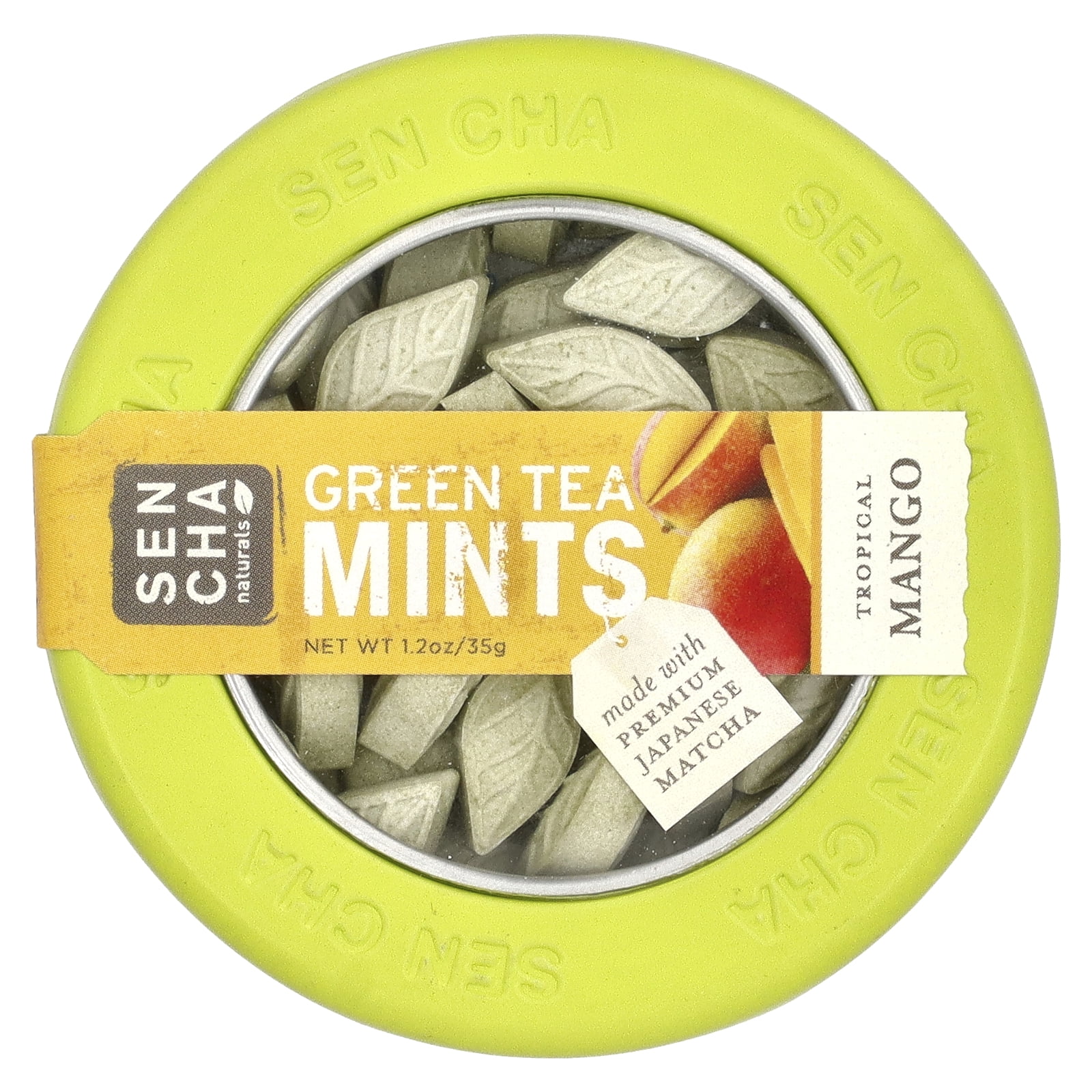 Sencha Naturals Green Tea Mints, Tropical Mango, 1.2 Ounce Canister ...