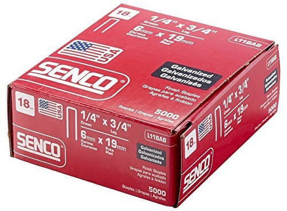SENCO Finish Staples - 1/4 in Crown, 3/4 in Leg - Box of 5000 - Walmart.com