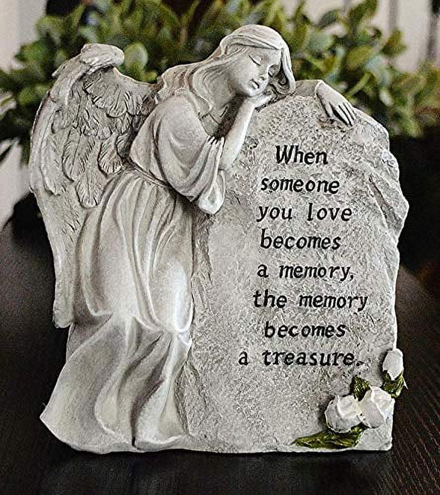 Loving Memories Sympathy Gift: Angel Figurine Stone, Memorial Treasure ...