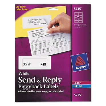 Avery Removable Multi-Use Labels, Inkjet/Laser Printers, 1" dia, White ...