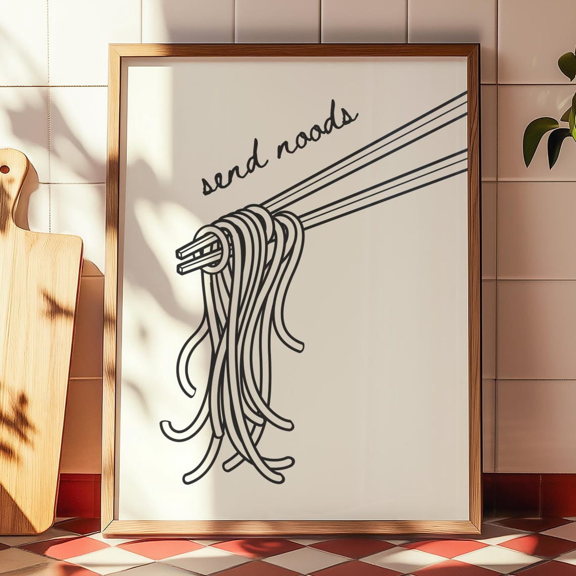 Send Noods Pasta Print, Funny Kitchen Wall Decor, Cooking Poster ...