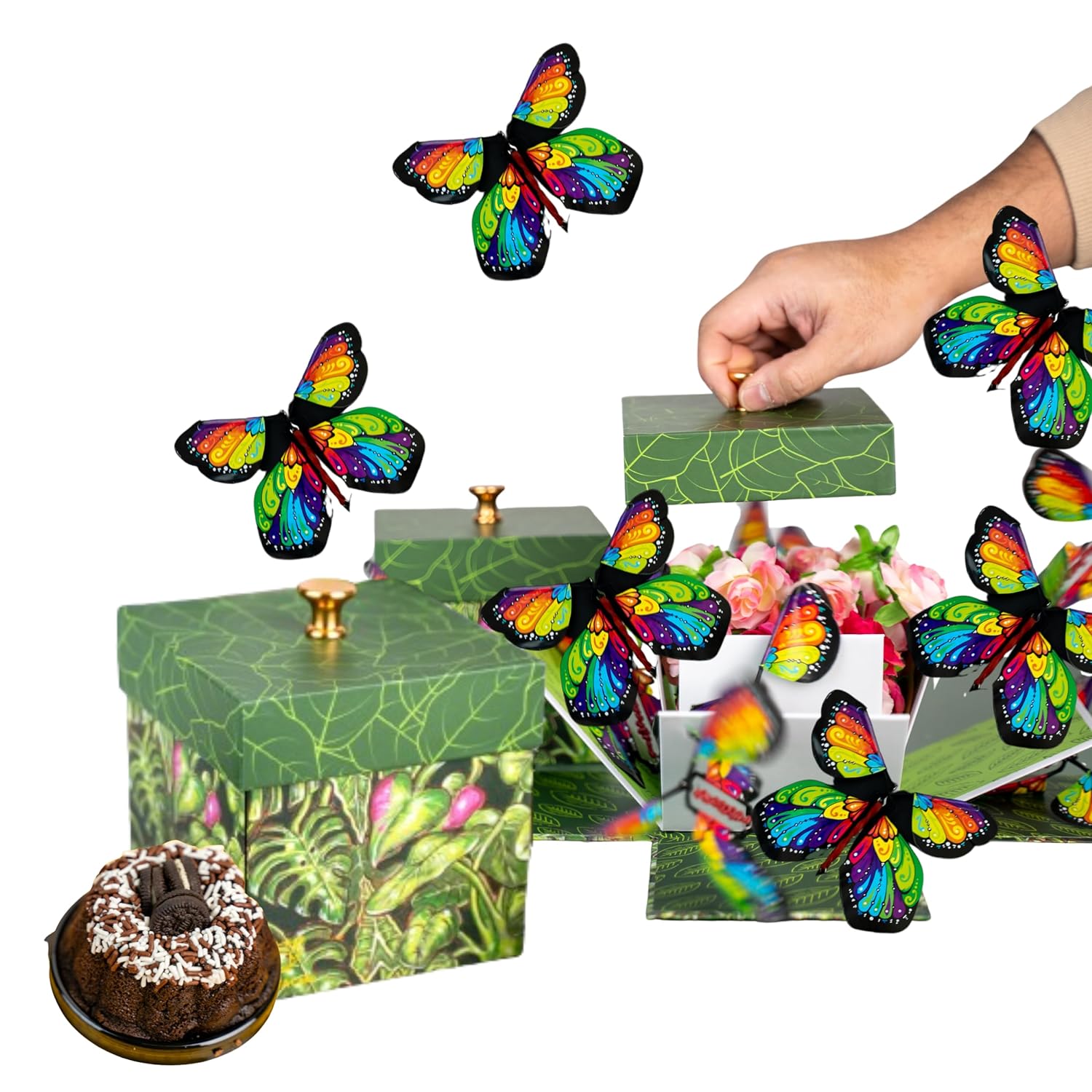 SendaCake Plant Lovers Birthday Flying Butterfly Surprise Explosion ...