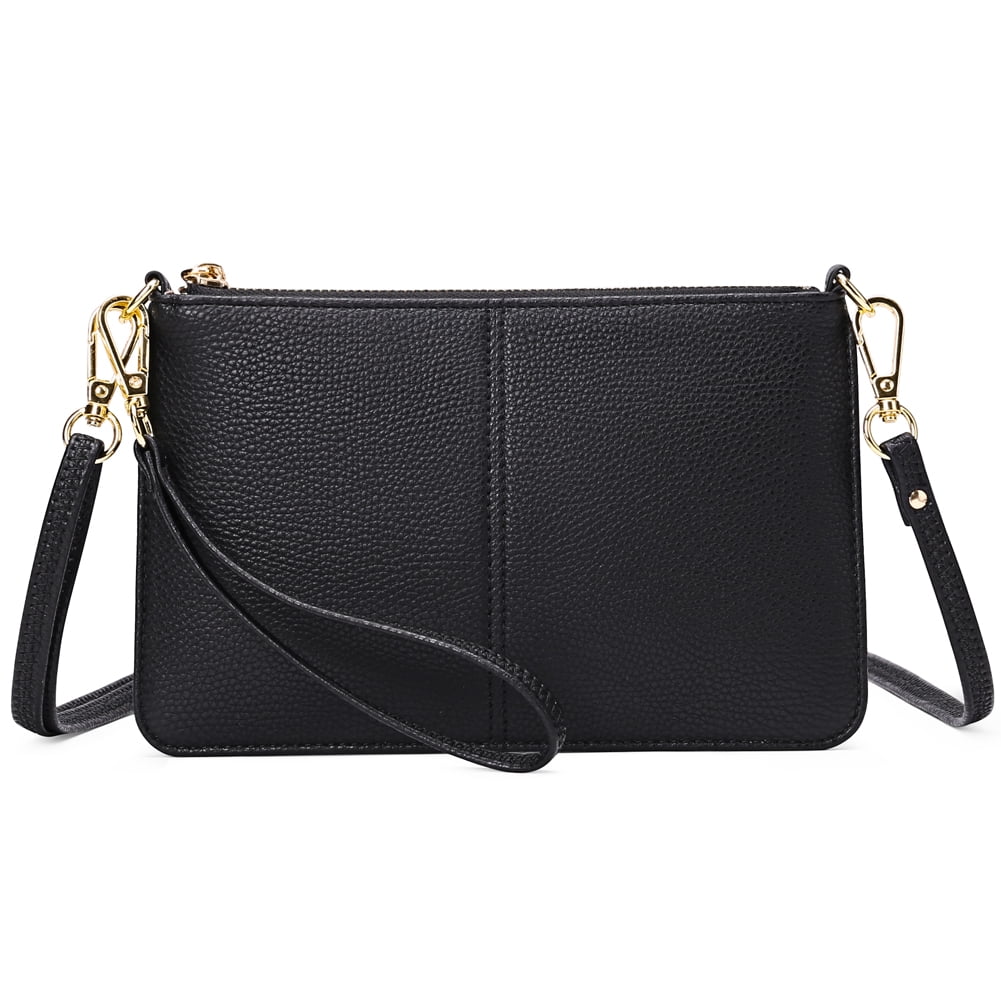 Sendefn RFID Leather Wristlet Clutch, Crossbody Bag with Zipper for ...