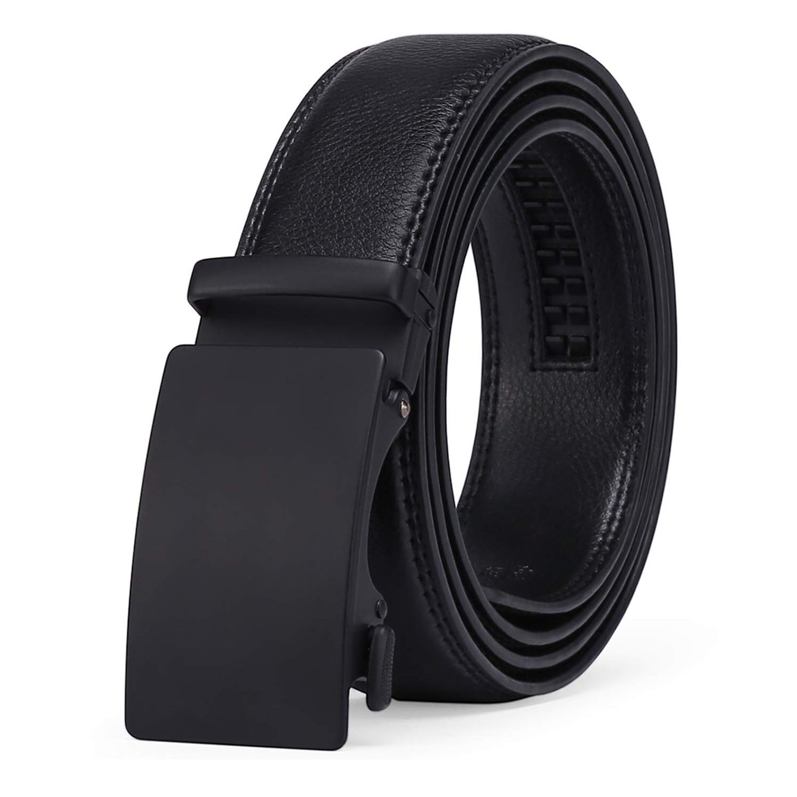 Sendefn Men's Leather Belt Automatic Ratchet Buckle Slide Belt for ...