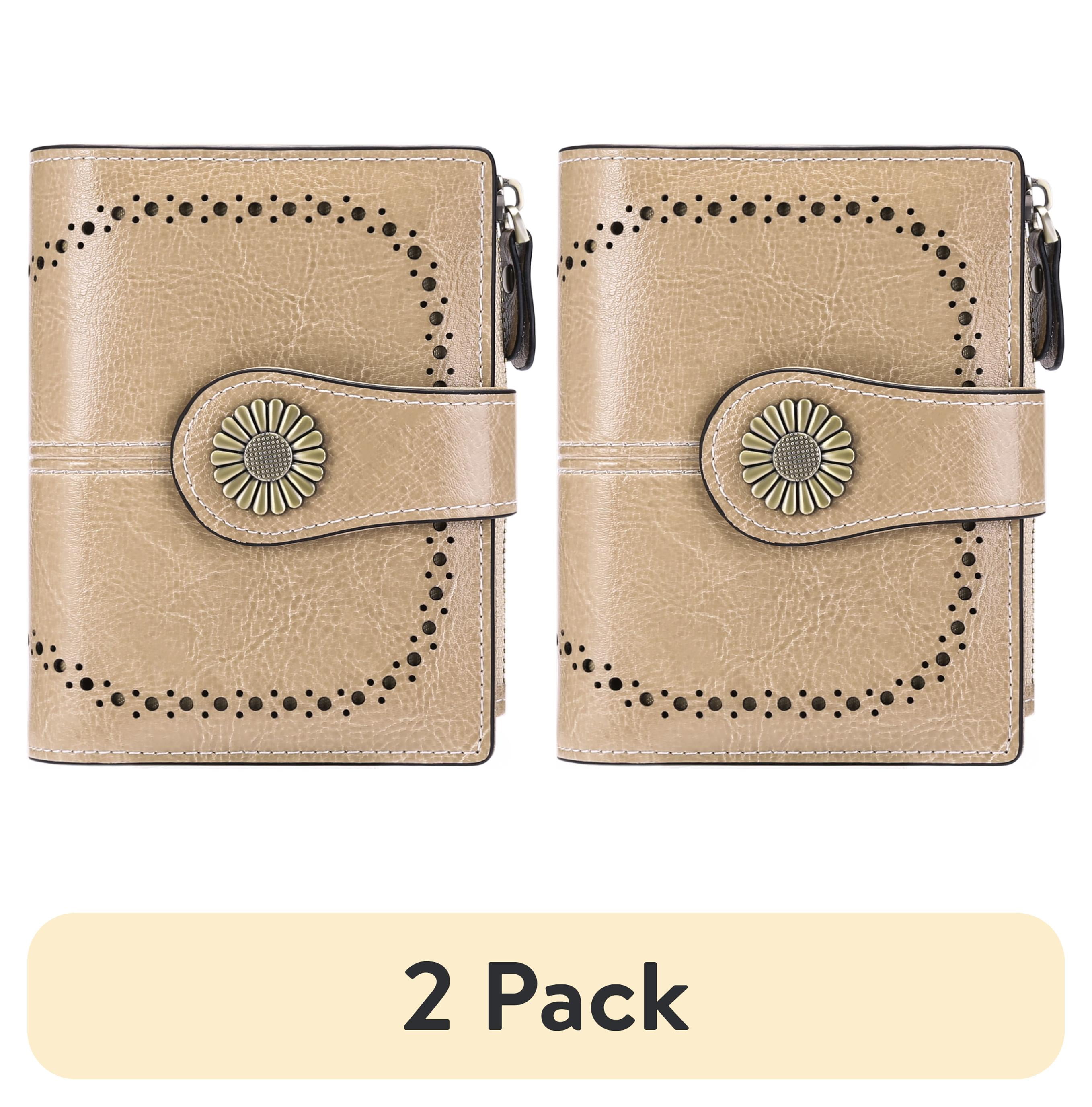 (2 pack) Sendefn Small Women Wallet Genuine Leather Bifold Purse RFID ...
