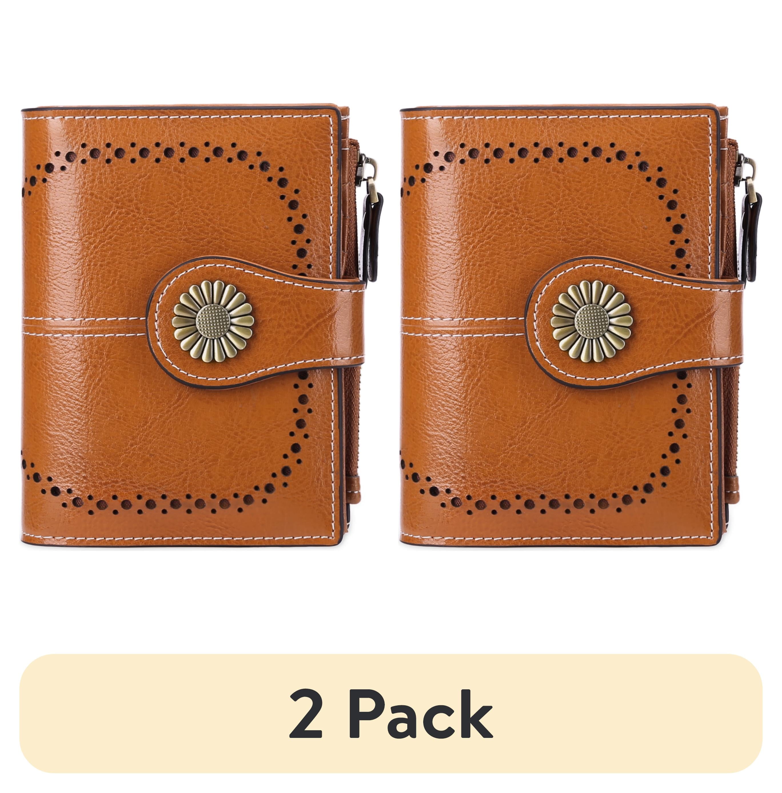(2 pack) Sendefn Small Women Wallet Genuine Leather Bifold Purse RFID ...