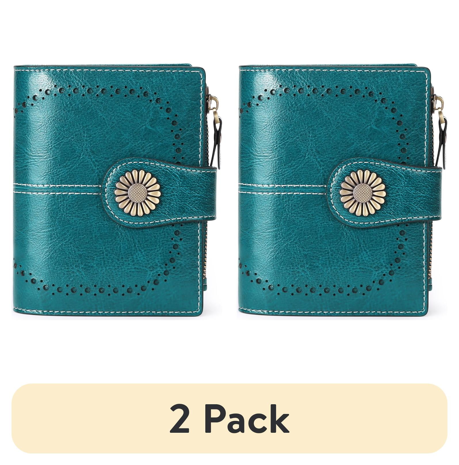 (2 pack) Sendefn Small Women Wallet Genuine Leather Bifold Purse RFID ...