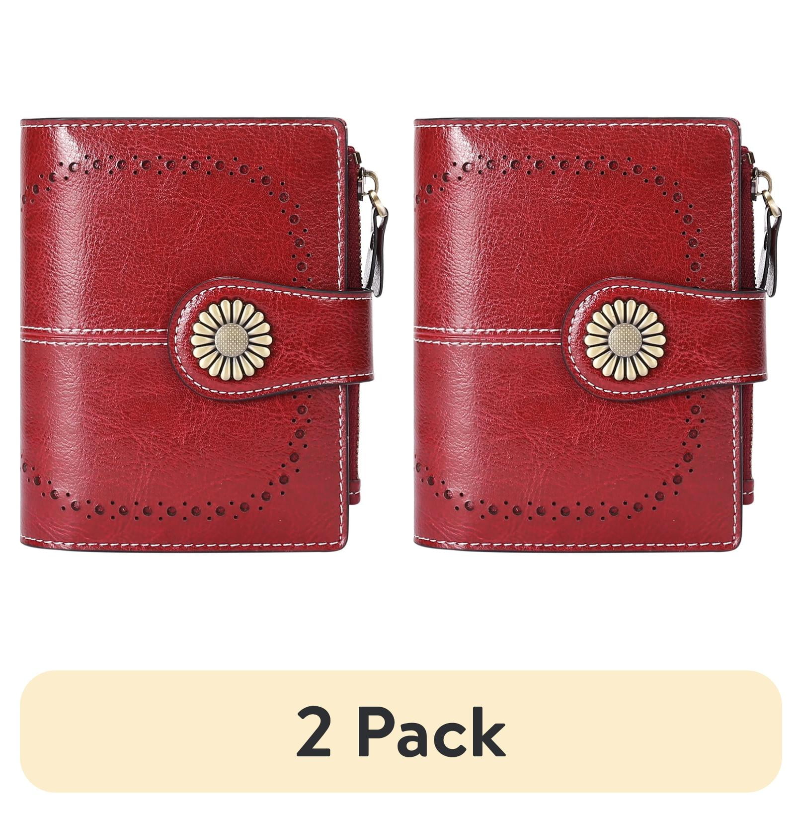 (2 pack) Sendefn Small Women Wallet Genuine Leather Bifold Purse RFID ...