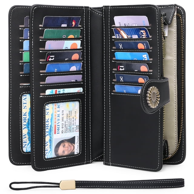 Sendefn Wallets for Women Genuine Leather Credit Card Holder with RFID ...