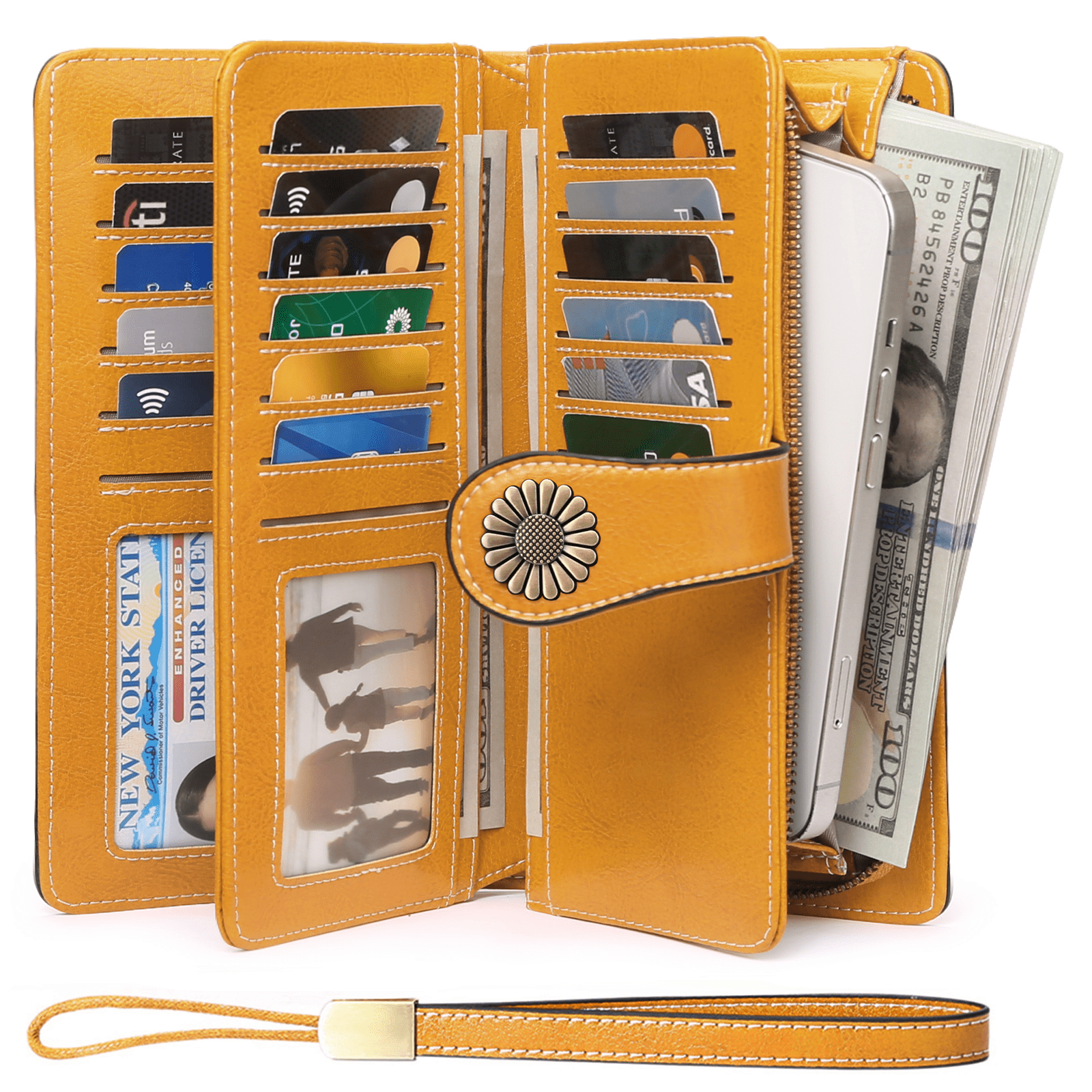 SENDEFN, Wallet for Women, RFID Blocking, Genuine Leather - Walmart.com