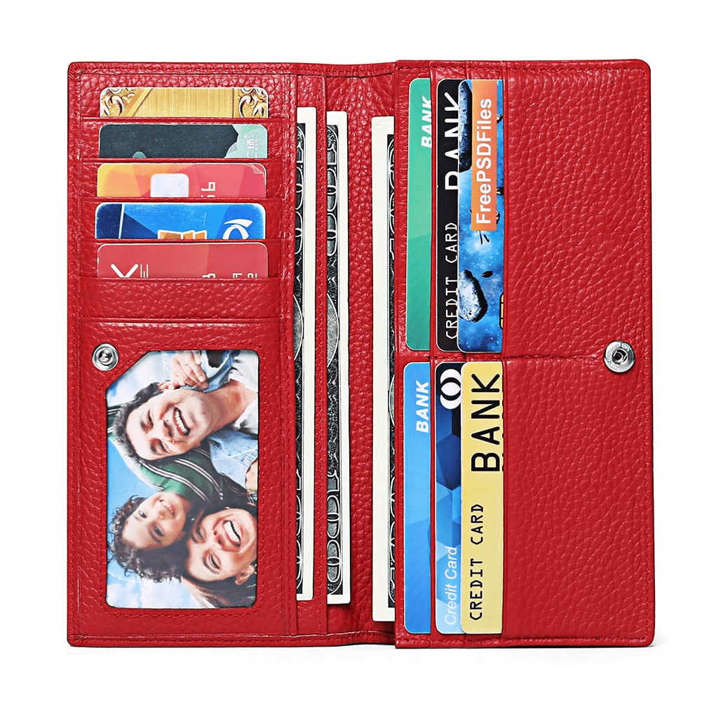 Sendefn Women's RFID Blocking Wallet, Ultra Slim Real Leather, Multi ...