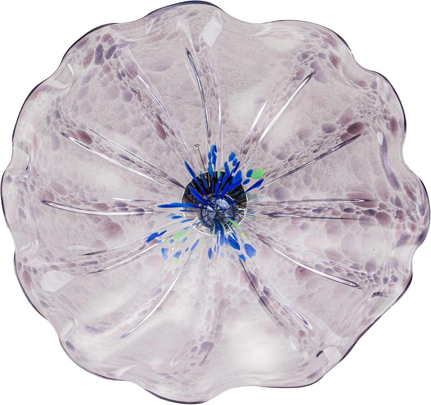 Sendele 12 Inch Clear Hand Blown Art Glass Platter Wall Decor Unique ...