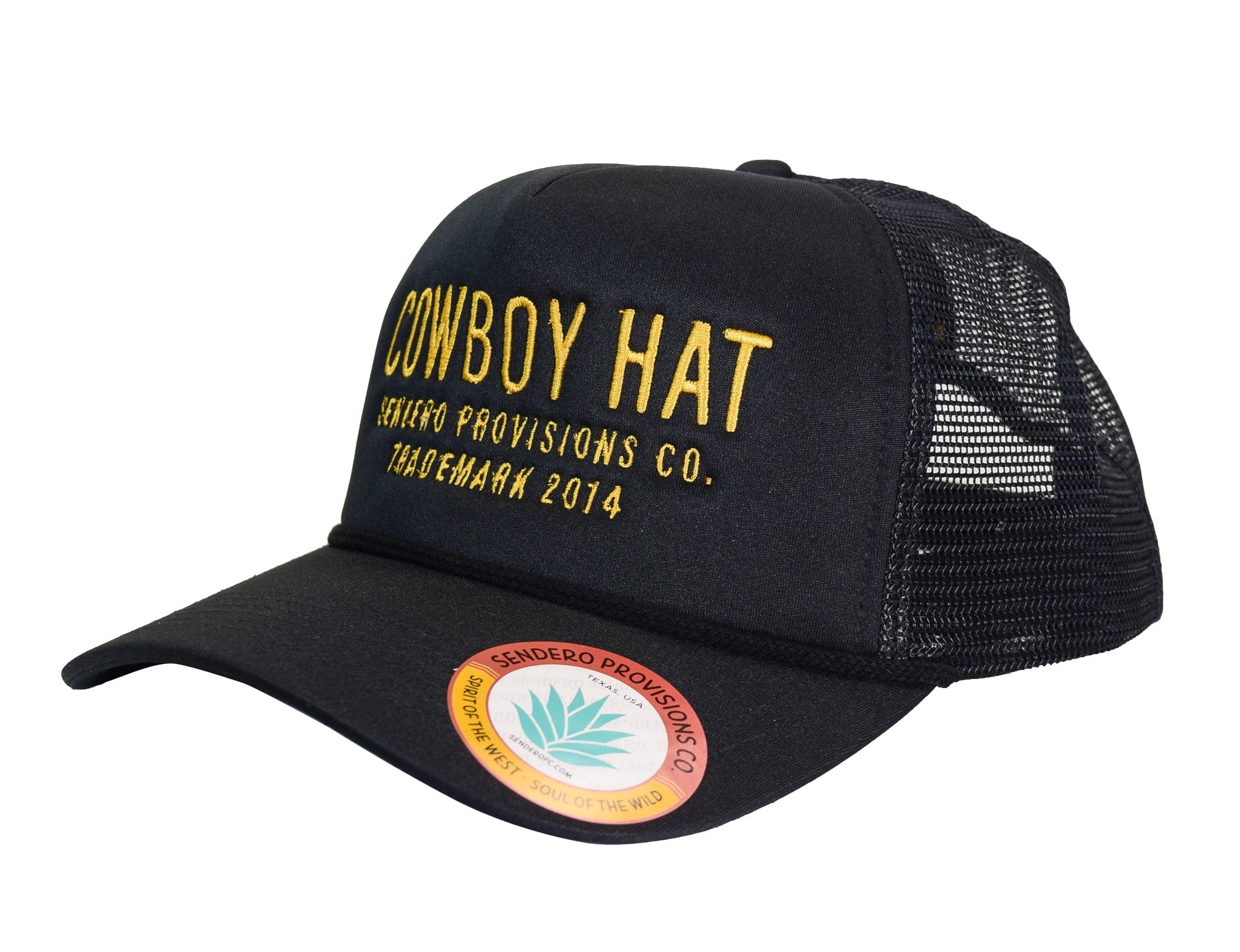 Sendero Provisions Cowboy Embroidered Snapback Trucker Cap - Black ...
