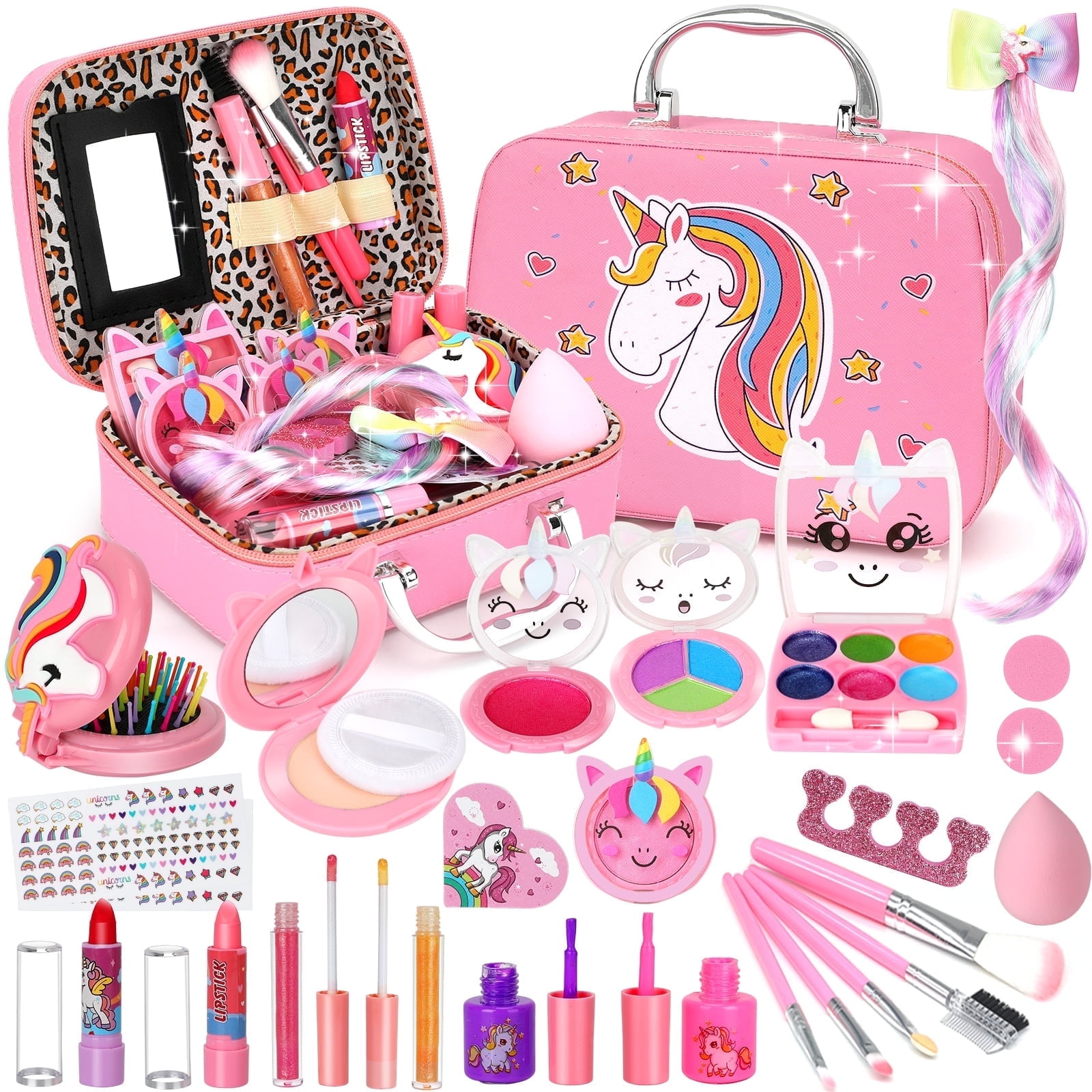 Sendida Kids Makeup Kit, Washable Princess Makeup Toys for Girls Age 3 ...