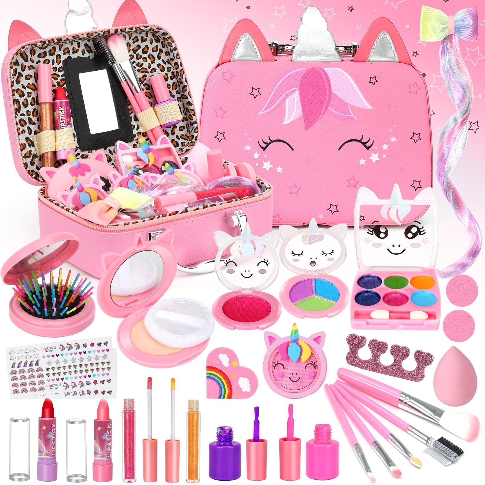 Kids Makeup Set for Girls, Sendida Real Washable Makeup Toy for Little ...