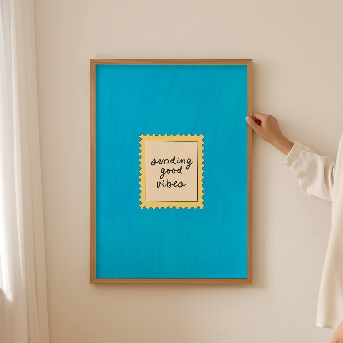 Sending Good Vibes Print, Vintage Stamp Poster, Retro Wall Decor ...