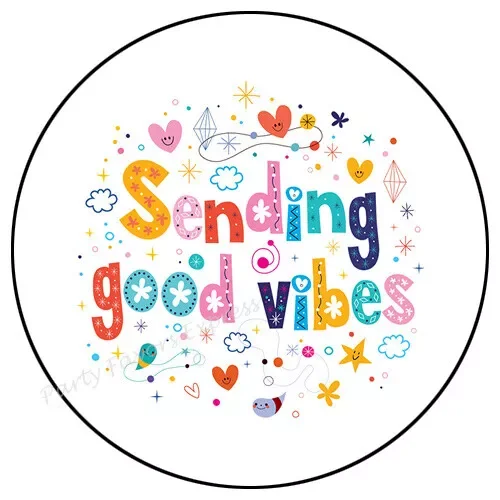 Sending Good Vibes Stickers Party Favors Phone Decal Water Bottle ...
