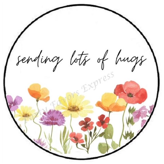 Sending Lots Of Hugs Stickers Party Favors Phone Decal Water Bottle ...