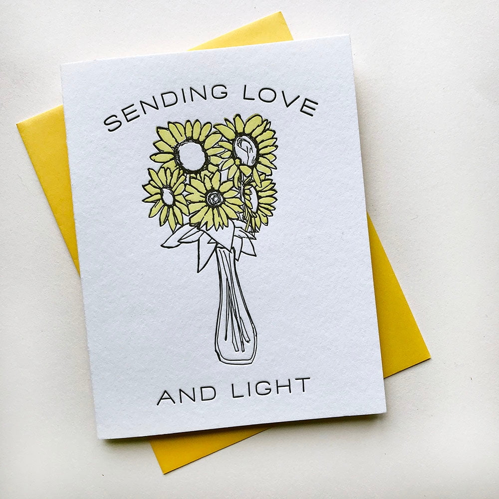 Sending Love and Light Greeting Card – Beautiful Sunflower Design ...