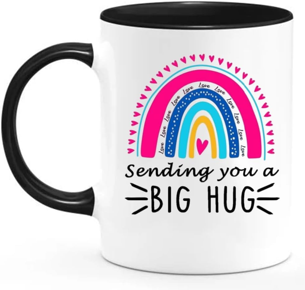 Sending You A Big Hug Coffee Mugs with Black Handle, Get Well Gifts for Women, Thinking of You ...