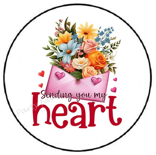 Sending You My Heart Stickers Party Favors Phone Decal Water Bottle ...
