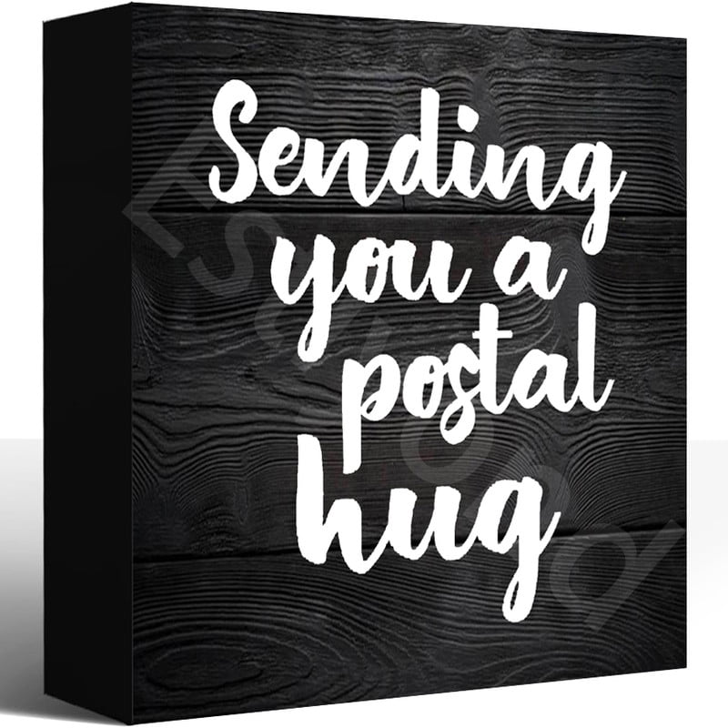 Sending You A Postal Hug Inspirational Positive Thought Wooden Box Sign ...