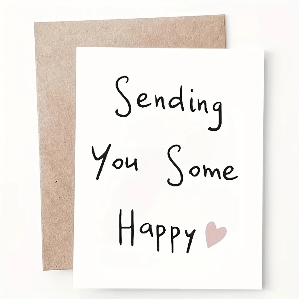 Sending You Some Happy Card – Uplifting Blank Greeting Card – Includes ...