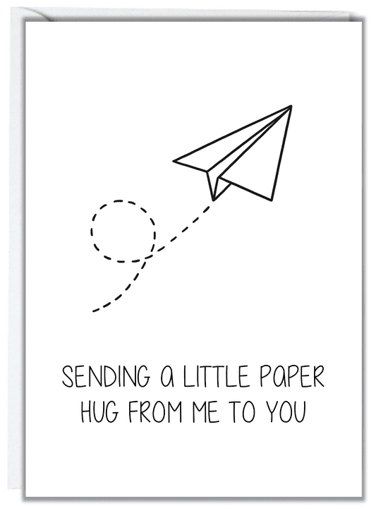 Sending a Little Paper Hug Greeting Card – Charming Paper Airplane ...