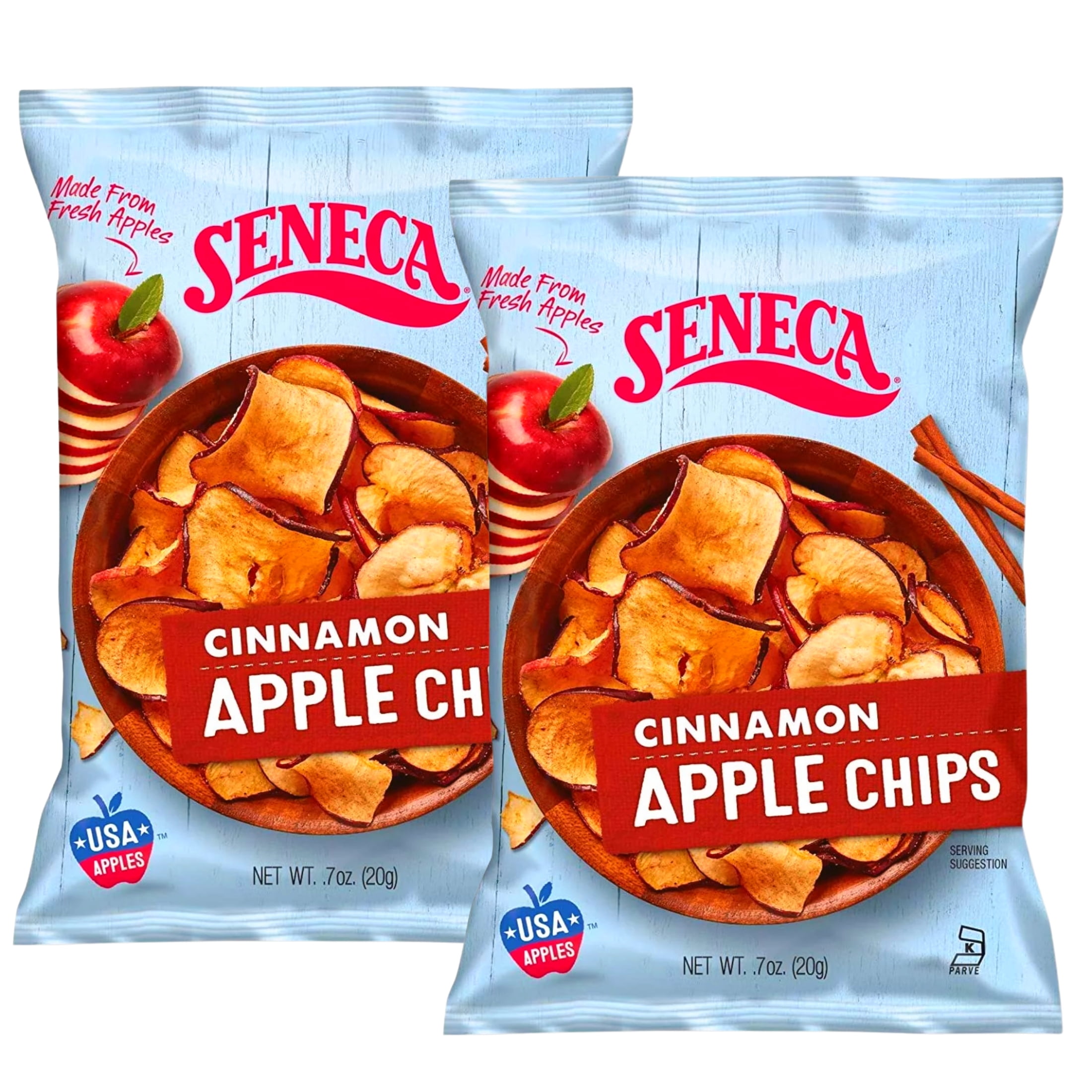 Seneca Cinnamon Apple Chips, 20g Foil Fresh Bag 100% Red Delicious ...